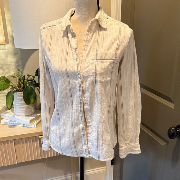 Sundance | Tops | Sundance Ivory Buttondown Shirt With Subtle Stripes ...
